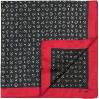 Pollini Femme, Accessoires, Noir, Taille: ONE Size Foulard en Soie Monogramme All Over