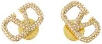 Valentino Garavani Femme, Accessoires, Jaune, Taille: ONE Size Boucles doreilles en Cristal VLogo, Collection Automne-Hiver 2025
