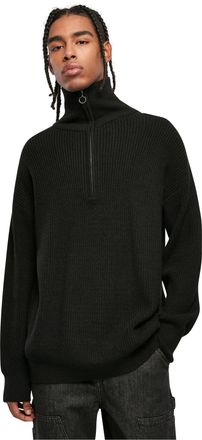 Urban Classics Mens TB5549-Oversized Knitted Troyer Sweatshirt, Black, XL