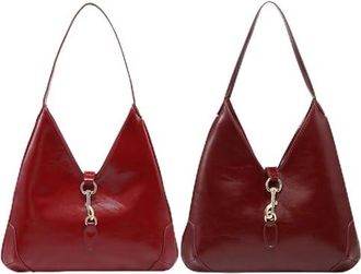 Generic Sacs Hobo en cuir PU pour femmes, sacs sous les bras, sac &agrave; main avec poign&eacute;e sup&eacute;rieure pour le travail et les voyages (vin rouge)