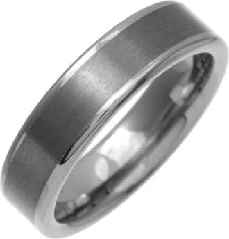 Theia Bague Tungstène Sans Nickel Forme Ruban Confort Centre Mat 6mm - Taille 55