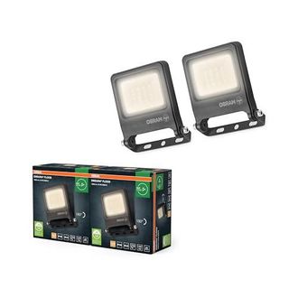 Osram Projecteur LED ENDURA FLOOD PC 10 W, blanc chaud 3 000 K, 1 000 lumens, IP65, r&eacute;sistant aux intemp&eacute;ries, aluminium recycl&eacute;, angle de 110 &deg;, gris fonc&eacute;