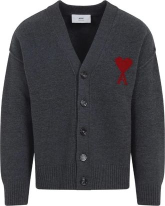 Ami Cardigan Ami de Coeur - Homme - Pulls - Gris - Taille: L