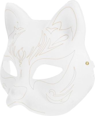 DOITOOL Selbstgemacht Katzenpapiermaske zum Bemalen Unbemalte Partymaske aus Leichtem Papier Maskenrohling für Erwachsene Selbstgemacht Cosplay und Maskenball
