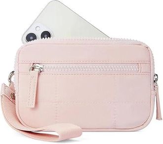 Generic Convely Essential Portefeuille matelass&eacute; en nylon matelass&eacute; avec 3 fermetures &eacute;clair pour femme, rose, One Size