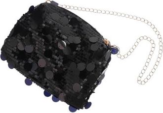 Beaupretty Paquet Bandouli&egrave;re &agrave; Paillettes pour Femme, Petit Paquet Rond &agrave; Sequins Noir 24x17x6 Cm avec Cha&icirc;ne M&eacute;tal Ajustable, Pochette de Soir&eacute;e &Eacute;l&eacute;gante pour 