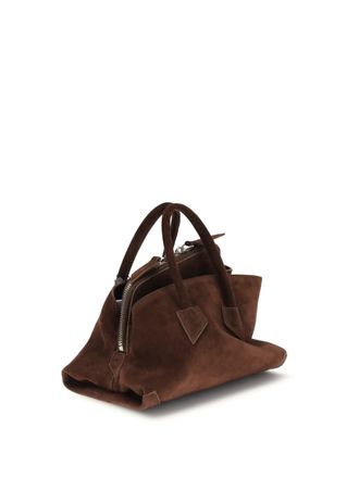 The Attico Womens Handbag La Passeggiata Mini Suede Blue Calf Leather Shoulder Bags