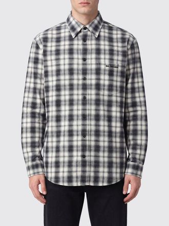 Balenciaga Lang&auml;rmeliges Hemd aus Baumwollpopeline mit Tartan-Karomuster