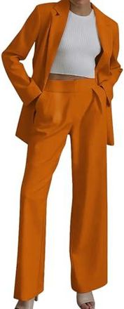 Generic Ensemble de v&ecirc;tements de d&eacute;tente pour femme - Chemise &agrave; manches longues - Veste et pantalon - Ensemble 2 pi&egrave;ces - Sweat &agrave; capuche et jogging - Gris, O