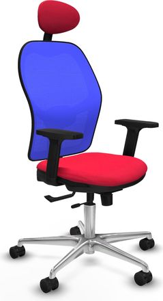 Piqueras y Crespo Jorquera Arbeitsstuhl mit 2D-Armen, h&ouml;henverstellbarer Lendenwirbelst&uuml;tze und festem Kopfteil, ausgestattet mit Syncro/Traslack und injiziertem Schaum