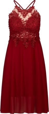 Apart Fashion Cocktailkleid aus Chiffon, Mesh und Spitze, Bordeaux, L, 71999