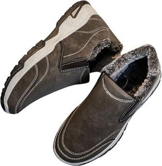 Generic Bottes de neige avec doublure en fourrure pour homme - Chaussures dhiver chaudes &agrave; enfiler - Imperm&eacute;ables et antid&eacute;rapantes - Semelle en caoutchouc - 