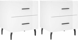 vidaXL Tables de chevet 2 pcs blanc brillant 40x35x47,5 cm Vidaxl