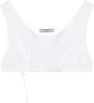 Prada Popeline-Oberteil - - Tops - Damen - Wei&szlig; - M