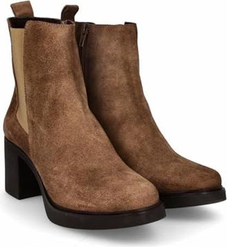 Lince Lince Bottines &eacute;lastiques et fermeture &eacute;clair confortables | Semelle en caoutchouc | Semelle int&eacute;rieure en gel | I31605 | Fabriqu&eacute;es en Espagne, Cuir 