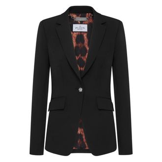 Philipp Plein Fitted Cady Blazer Crystal Skull - - Jackets - Damen - Schwarzk - L