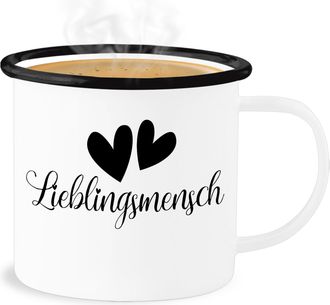 Shirtracer Emaille Becher Blechbecher - Valentinstag Partner Freund & - Lieblingsmensch - Geschenk Freundin Lieblings Mensch Geschenke Lieblingsmenschen Herzmens