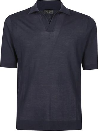 Ballantyne Homme, Tops, Bleu, Taille: XL Polo Uni Manches Courtes