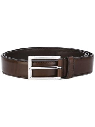 Prada ceinture &agrave; boucle rectangulaire - Marron