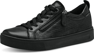Tamaris Comfort Damen Sneaker flach mit Reißverschluss Freizeit, Schwarz (Black Uni Nap), 37 EU