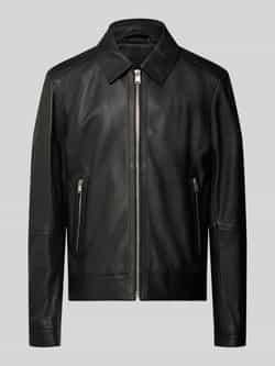 HUGO BOSS Regular Fit Lederjacke aus echtem Lammleder Modell MAPSON4