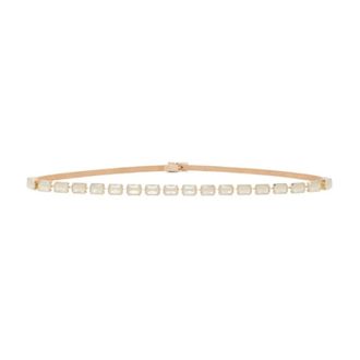 Max Mara unisex, Accessoires, Beige, Taille: L Ceinture en cuir nappa orn&eacute;e de bijoux