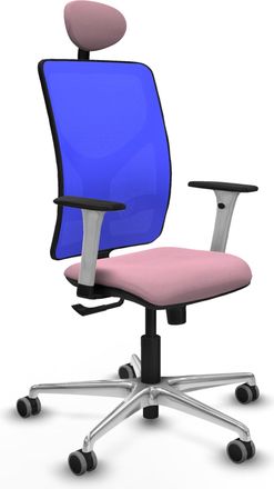 Piqueras y Crespo B&uuml;rostuhl mit weichen R&auml;dern, mit wei&szlig;en und schwarzen Armlehnen, h&ouml;henverstellbare Lendenwirbelst&uuml;tze und festes Kopfteil, ausgestattet mit 3 Positio