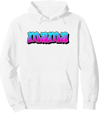 BDAZ Mama Graffiti Personalisierter Name Blau Rosa Frauen M&auml;dchen Pullover Hoodie