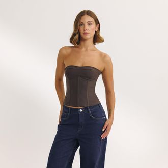 Lounge Bandeau-Korsett - Dunkelbraun - 36
