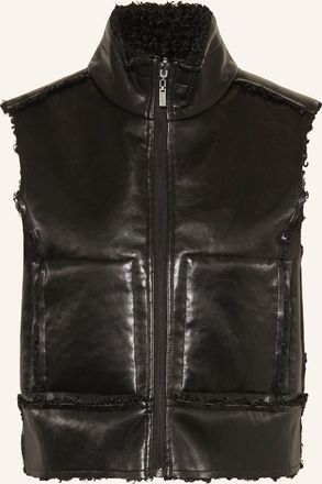 Monari Monari Weste Mit Teddyfell Zum Wenden schwarz