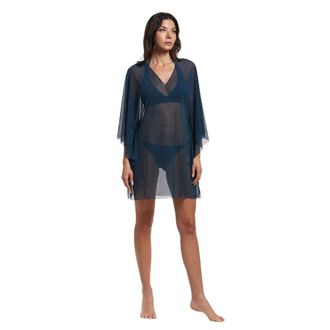 Fisico Femme, Maillots de bain, Bleu, Taille: 38 FR Poncho Tulle Tinta Unita