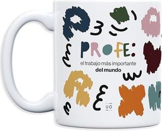 UO Geschenktasse mit der Aufschrift Profe, der wichtigste Job der Welt, Geschenk f&uuml;r Lehrer, originelles Geschenk, unsichtbarer Freund, 350 ml, Keramik