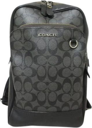 Coach Sac bandouli&egrave;re en toile enduite monogramm&eacute;e Pre-owned - Homme - Pre-owned - Noir - Taille: ONE Size