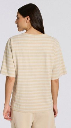 HUGO BOSS T-Shirt Eregular Stripe Premium Damenmode Relaxed Fit, reine Baumwolle