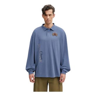 Martine Rose Langarm Poloshirt - - Tops - Herren - Blau - M