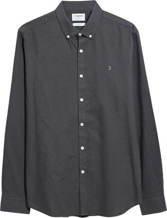 Farah Button-Down-Hemd f&uuml;r Herren, Schmal, Lang&auml;rmlig (Holzkohle)