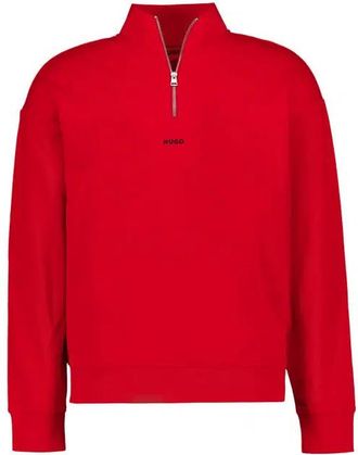 HUGO BOSS Herren Sweatshirt rot Baumwolle unifarben