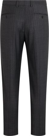 Dolce & Gabbana Mens Straight-Cut Trousers Virgin Wool Blue
