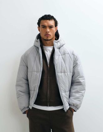 Asos doudoune matelass&eacute;e grise