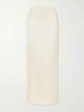 The Row Jupe Longue En Satin De Soie Bartelle - Jaune