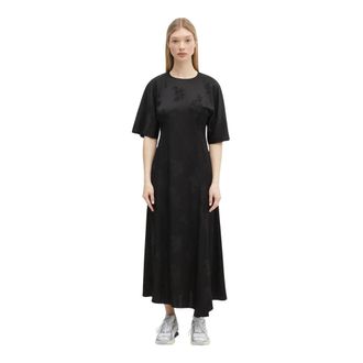 Ganni Flie&szlig;endes Satin Jacquard mit Schlitz Lang - - Dresses - Damen - Schwarzk - XS