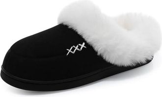 Generic Chaussons Femme Homme Hiver Fourr&eacute;s Pantoufles en Mousse &agrave; M&eacute;moire de Forme, Chausson Maison Confort Chaud Slippers Cuir Peluche Mules Fourrure Int&eacute;ri