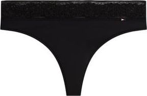 Tommy Hilfiger Tanga uni &agrave; bande dentelle