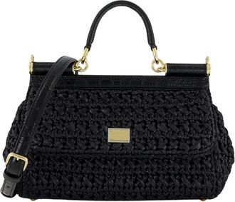 Dolce & Gabbana Femme, Sacs, Noir, Taille: ONE Size Sac Sicily Crochet Noir
