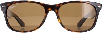 Ray-Ban Lunettes De Soleil Ray-Ban Nouveau Wayfarer 2132 902/57 Tortue Brun Polaris&eacute; 55mm
