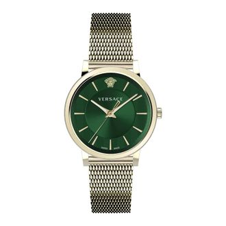 Versace Luxus Gr&uuml;nes Zifferblatt Gold Uhr - - Accessories - Herren - Gelb - ONE SIZE