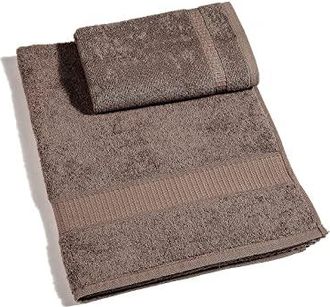 Caleffi 2-teiliges Handtuchset 100% Baumwolle Frottee - 1 Handtuch 50x100 cm + 1 Gästetuch 40x60 cm, Weich & Saugfähig