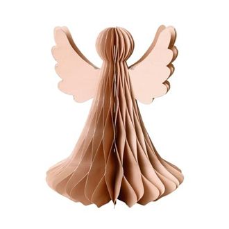 Broste Copenhagen Broste Copenhagen Papieraufsteller Engel mit Silber Glitzer L Dusty pink 21 cm, 70080335