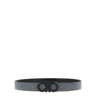 Ferragamo Homme, Accessoires, Gris, Taille: 100 CM Ceinture Gancini R&eacute;versible en Cuir Martel&eacute;