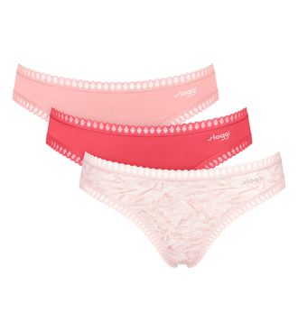 sloggi Minislip SLOGGI GO Crush, Damen, Gr. XL, rot, light combination, Single Jersey, Obermaterial: 95% Baumwolle, 5% Elasthan, gemustert, unifarben, k&ouml;rper